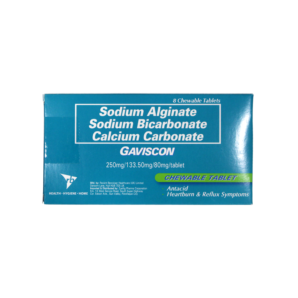 GAVISCON Sodium Alginate / Sodium Bicarbonate / Calcium Carbonate 250mg ...